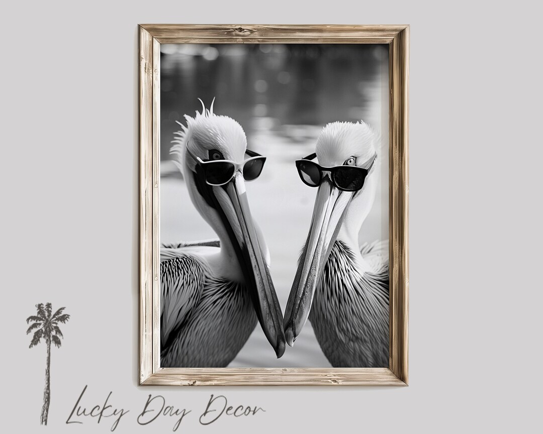 Pelican Swagger in Shades Humorous Pool Days Sea Life Bathroom ...