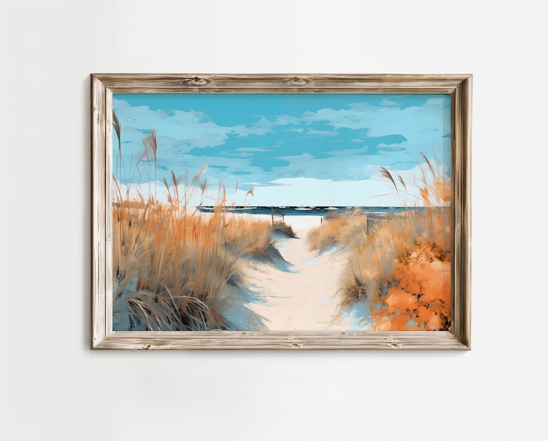 Sandy Beach Path, Beach Painting, Beach Wall Art, Digital Download ...