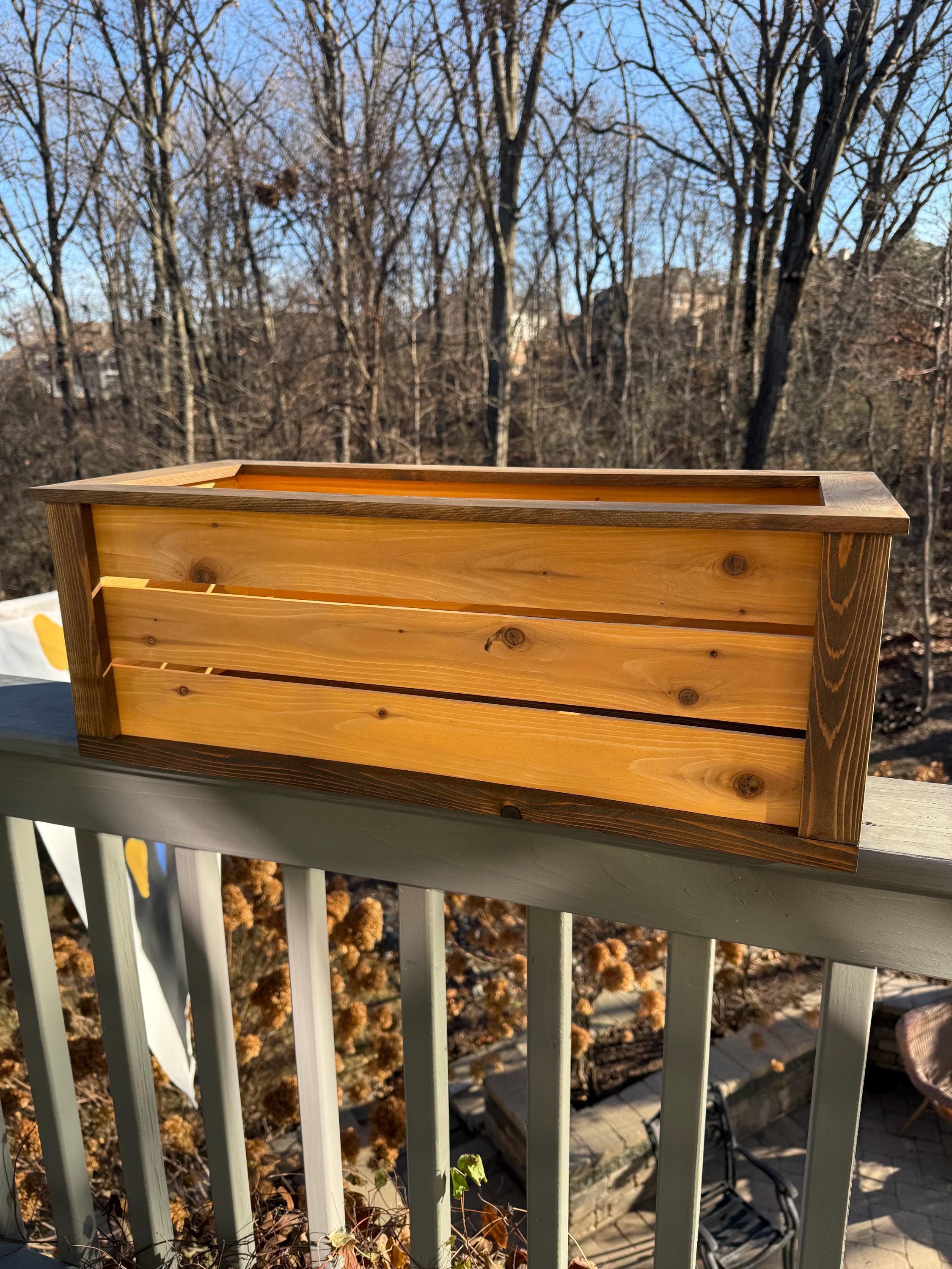 Cedar Planter Box, Indoor/outdoor Planter Box, Garden Herb Box, Flowers ...