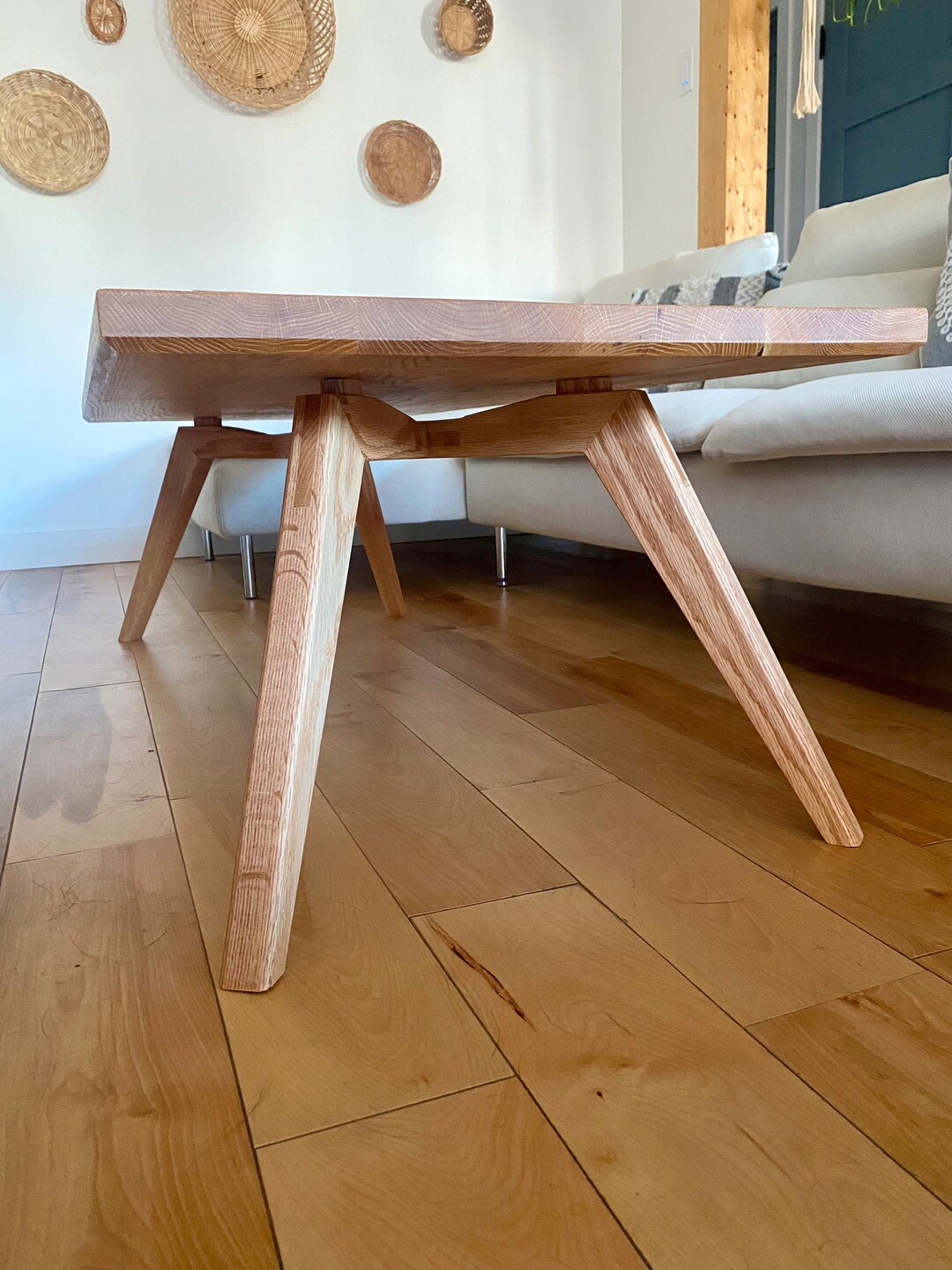 SOLD Handmade Red Oak Coffee Table With Spider Legs - Etsy