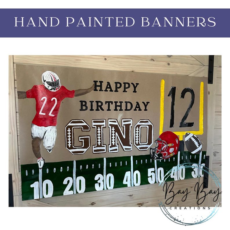 Hand Painted Custom Party Banners, Hand Painted Banner, Custom Football ...