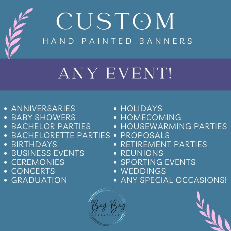 Hand Painted Custom Party Banners, Hand Painted Banner, Custom Football ...