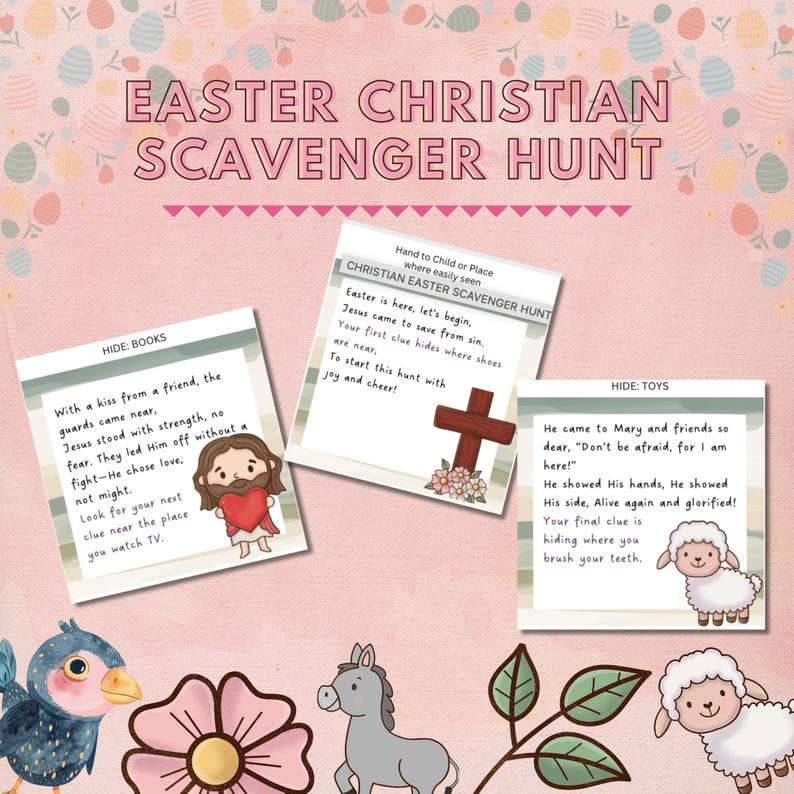 Christian Easter Scavenger Hunt – Resurrection Story Game - PRINT AT ...
