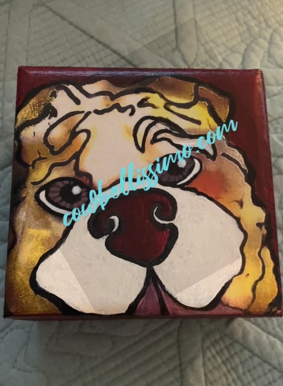Bulldog Hinged Wooden Box - Etsy