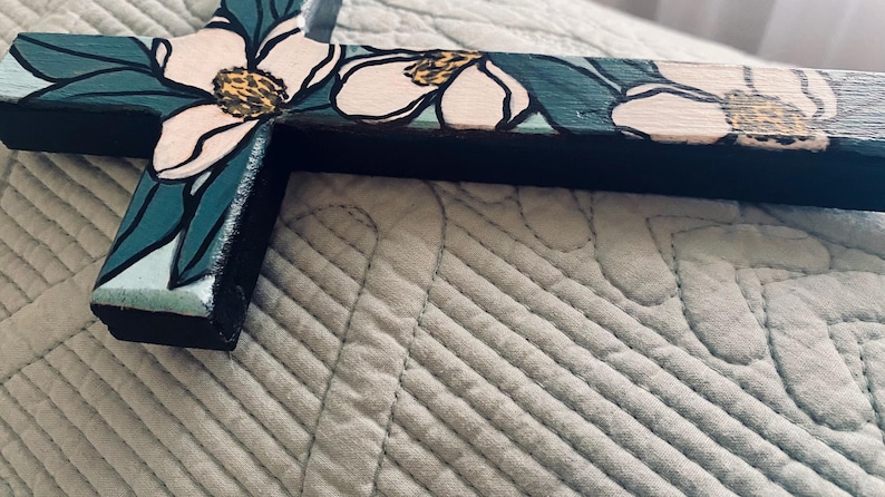 Hand Painted Wooden Cross - Etsy