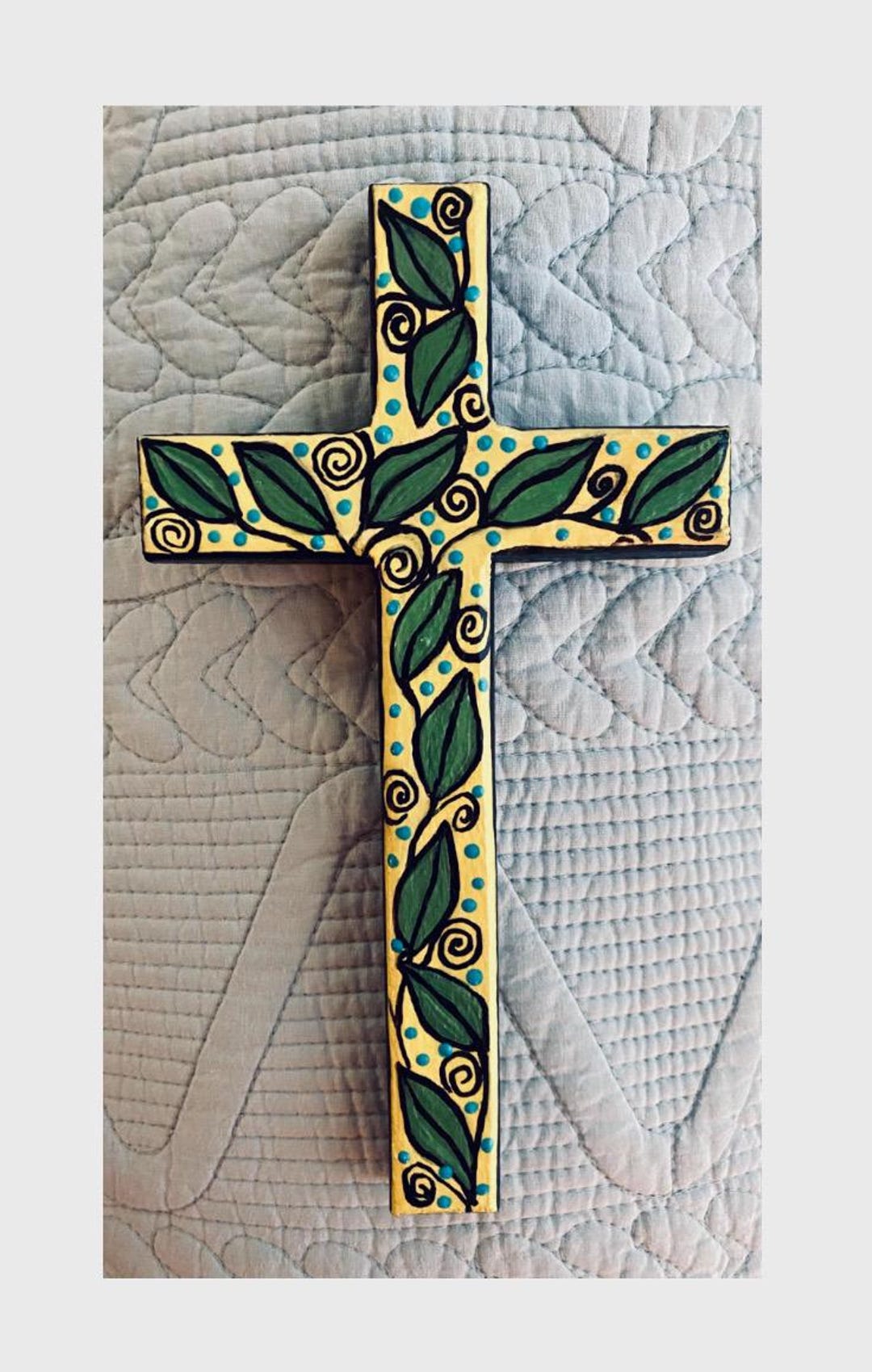 Hand Painted Wooden Cross - Etsy