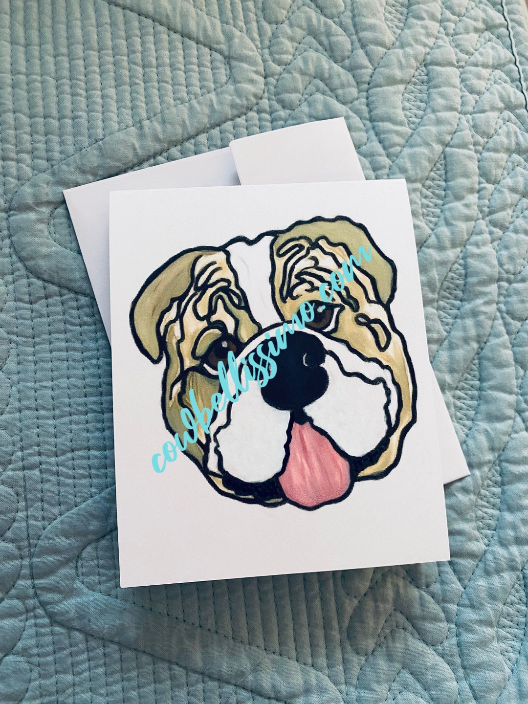 8 Bulldog Notecards for BULLDOGS FANS (*I Will Remove My "cowbellissimo ...