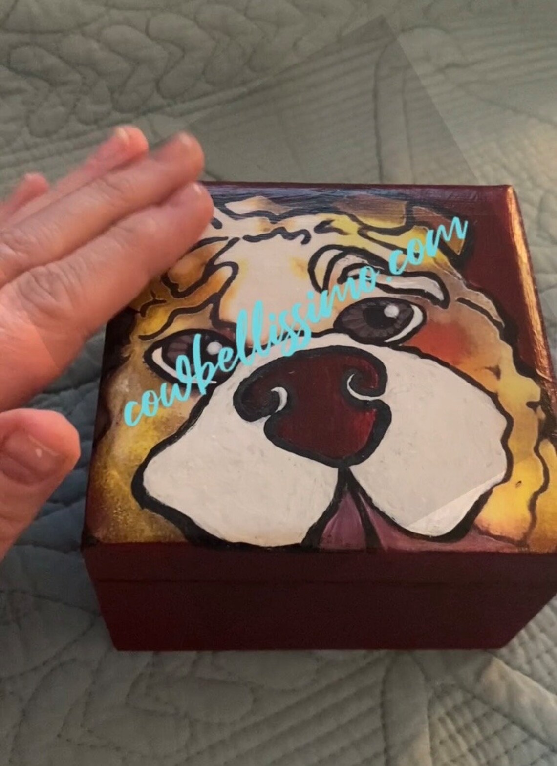 Bulldog Hinged Wooden Box - Etsy