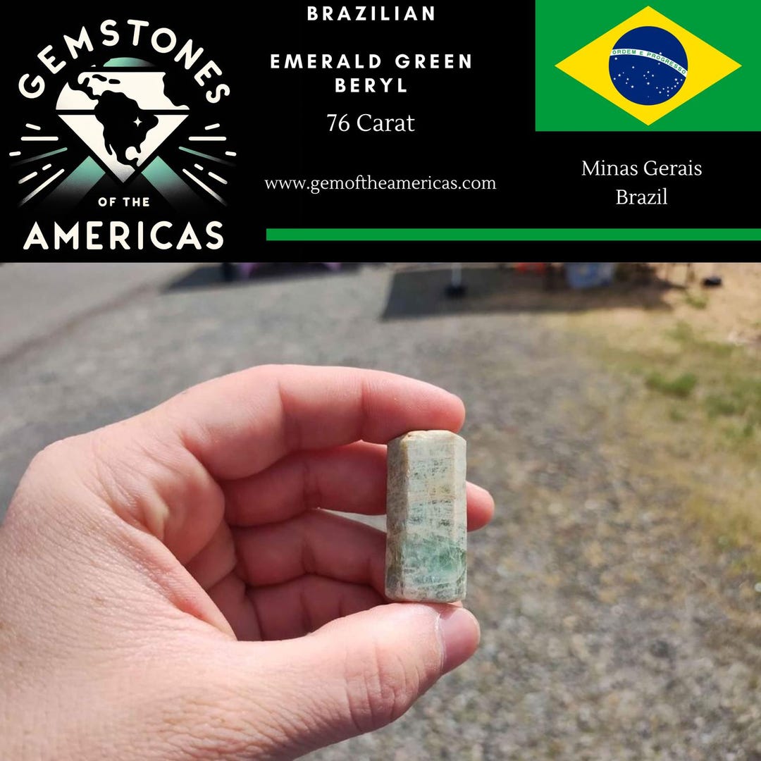 Brazilian Emerald Green Beryl - 76 Carats - Etsy