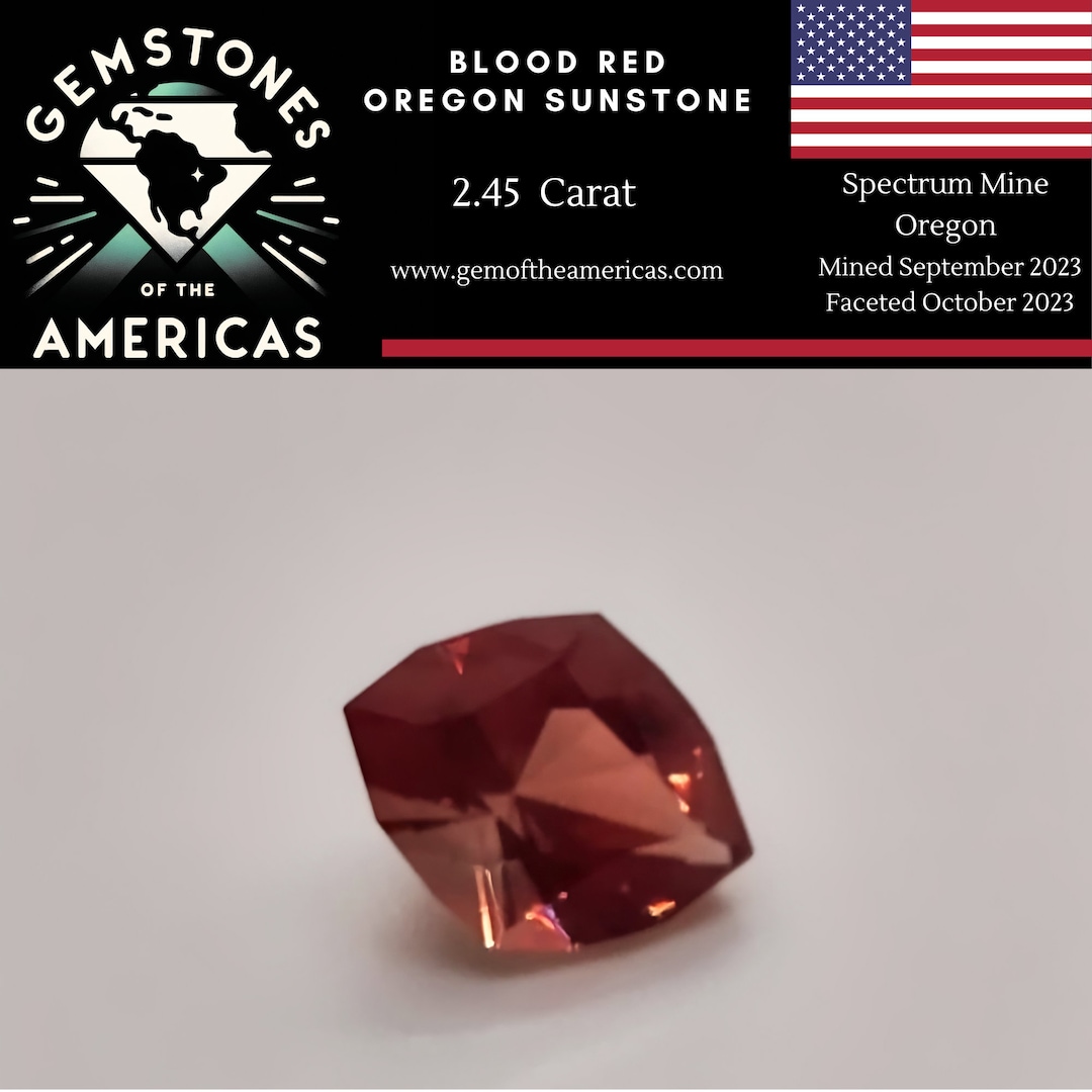 Blood Red Oregon Sunstone 2.45 Carat - Etsy