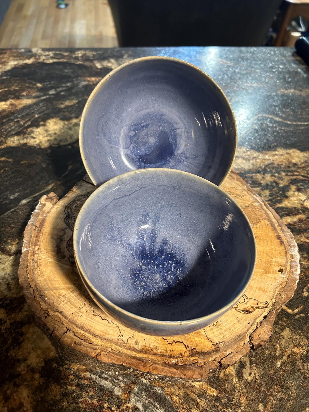 Solid Blue Bowl Set - 2 Bowls - Etsy