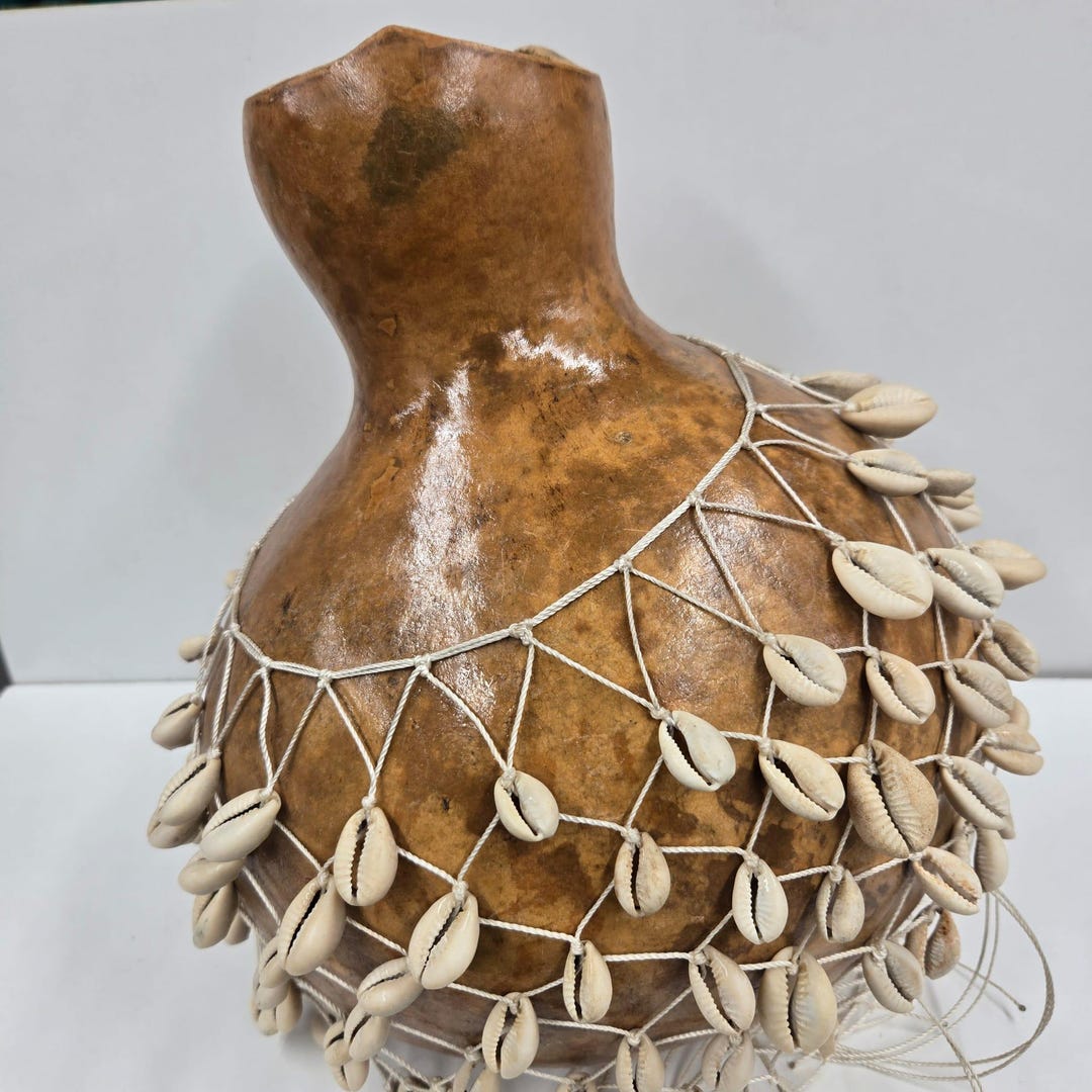 African Gourd Shaker With Cowrie Shells/shell Gourd Rattle/habara ...