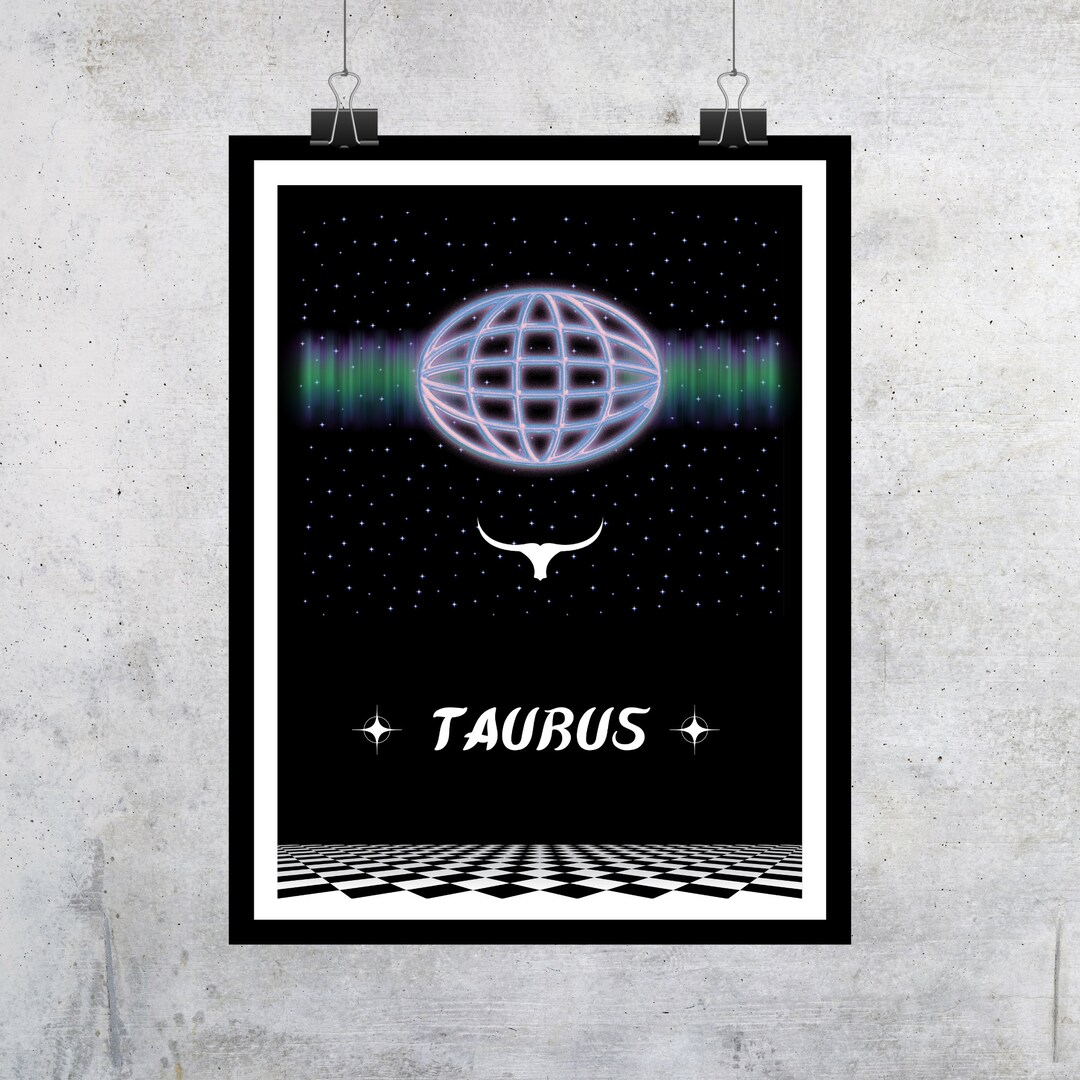 Taurus Art Print // Zodiac Sign Poster Gift // Space Wall Art - Etsy