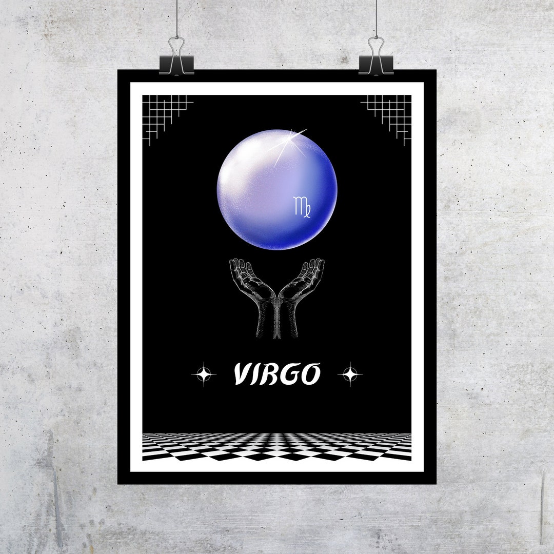 Virgo Art Print // Zodiac Sign Poster Gift // Space Wall Art - Etsy