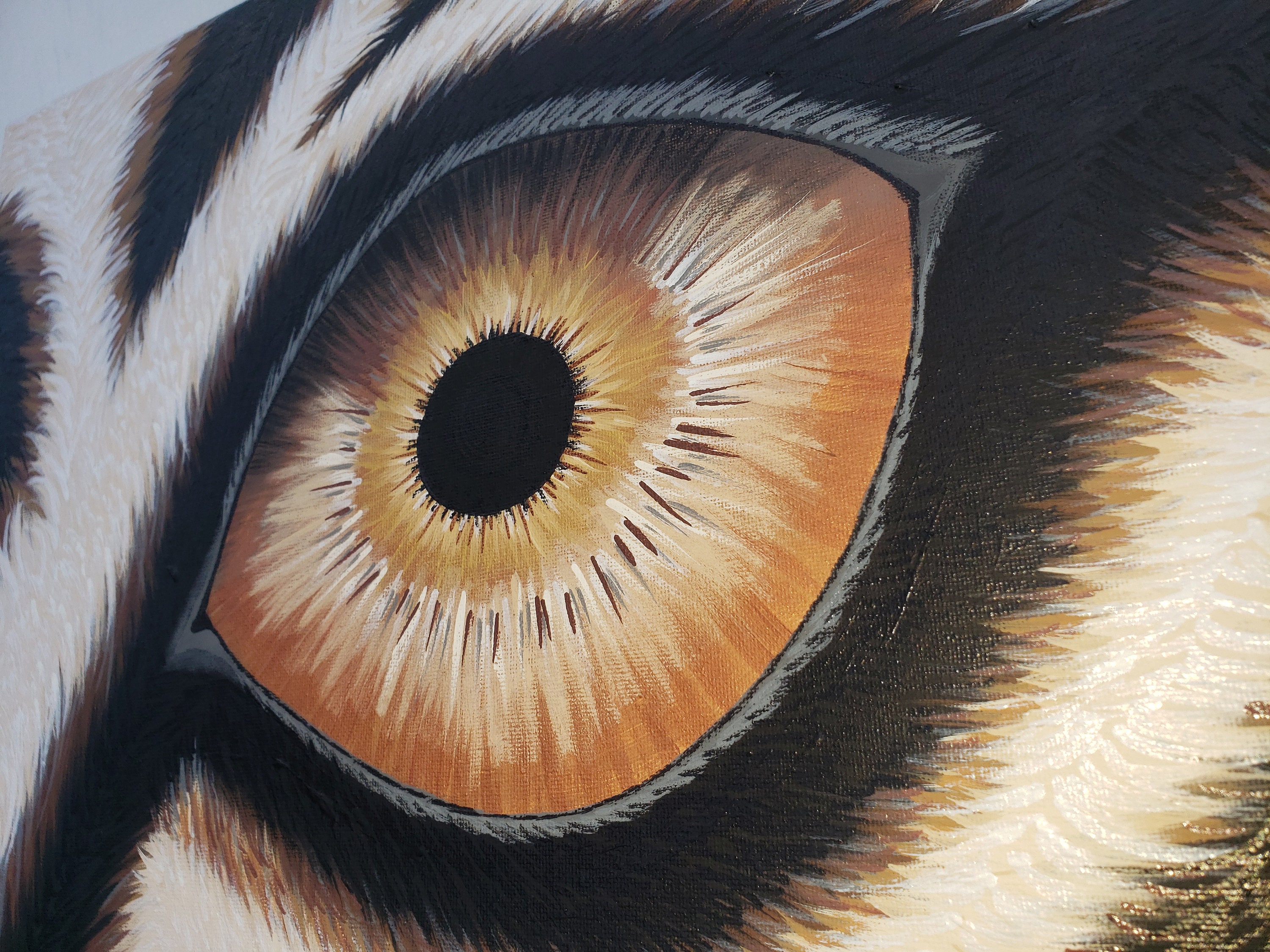 16 X 20 Snow Leopard Eye Acrylic Painted Canvas - Etsy