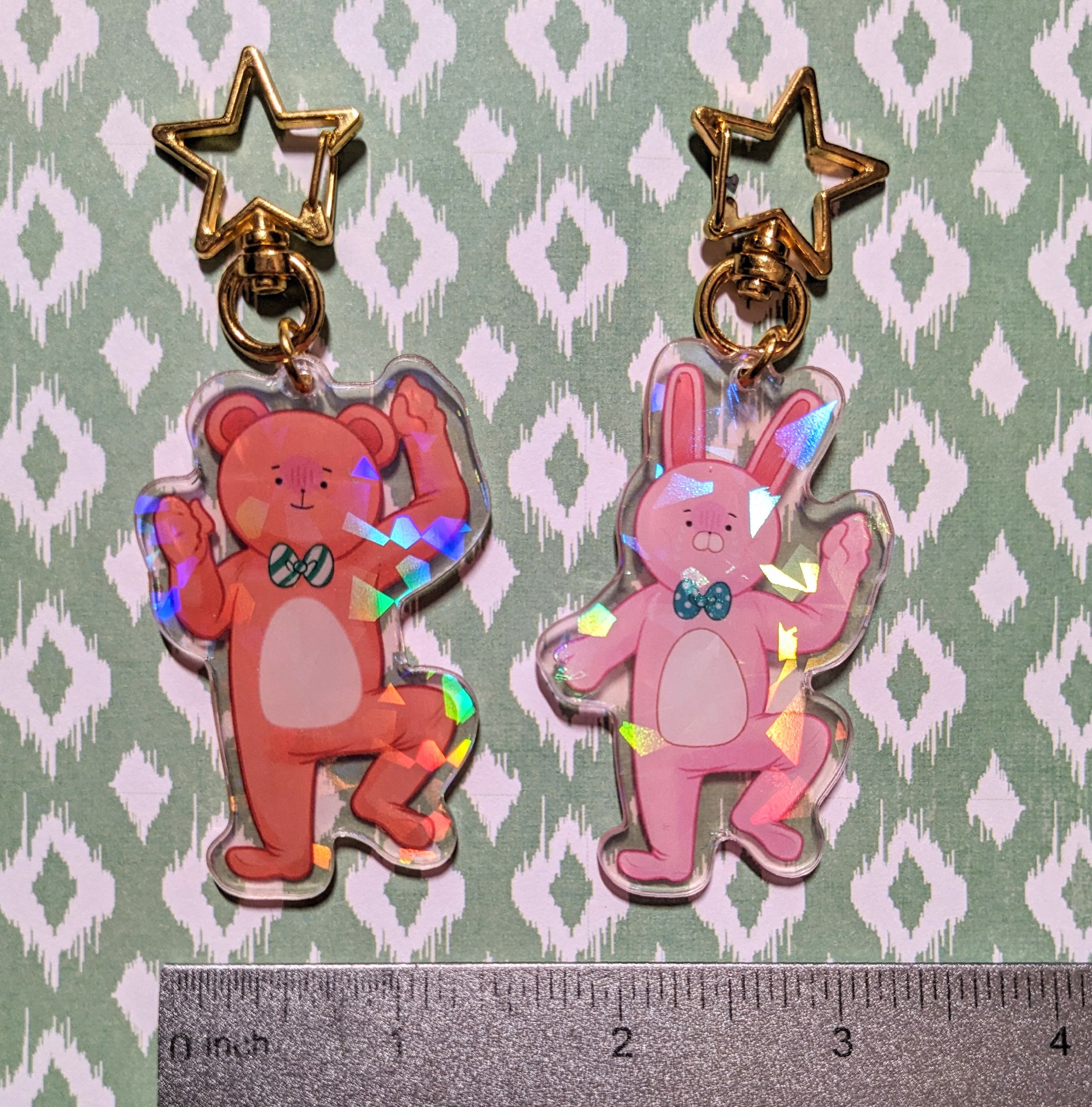 Usagi & Kuma Acrylic Charm 2.5 - Etsy