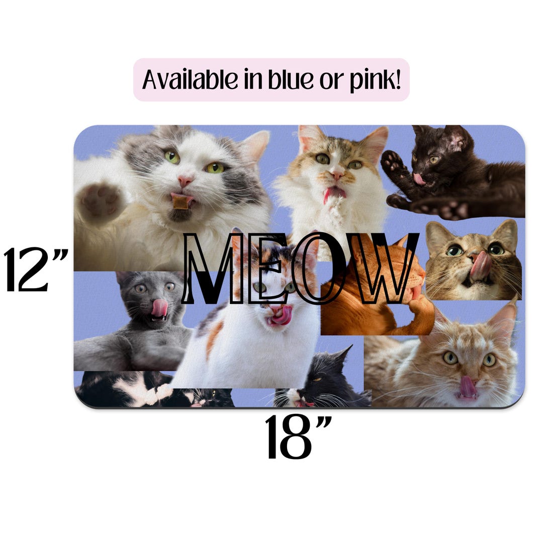 Cat Collage Food Mat, Funny Cat Feeding Mat, Gift for Cat Owner, Funny ...