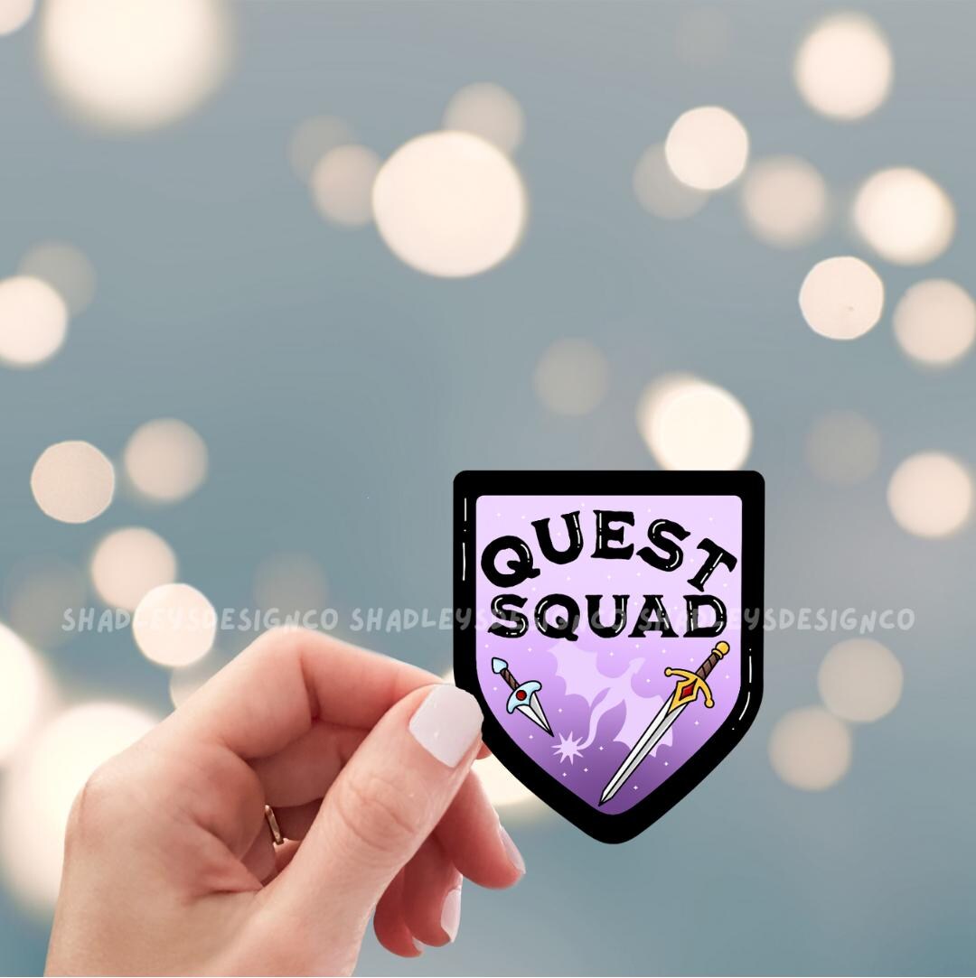 Quest Squad Crest Sticker, 3 Sizes to Choose From, Bookish Sticker ...