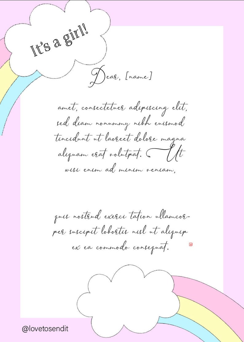 It's A Girl Gender Reveal Card - Etsy