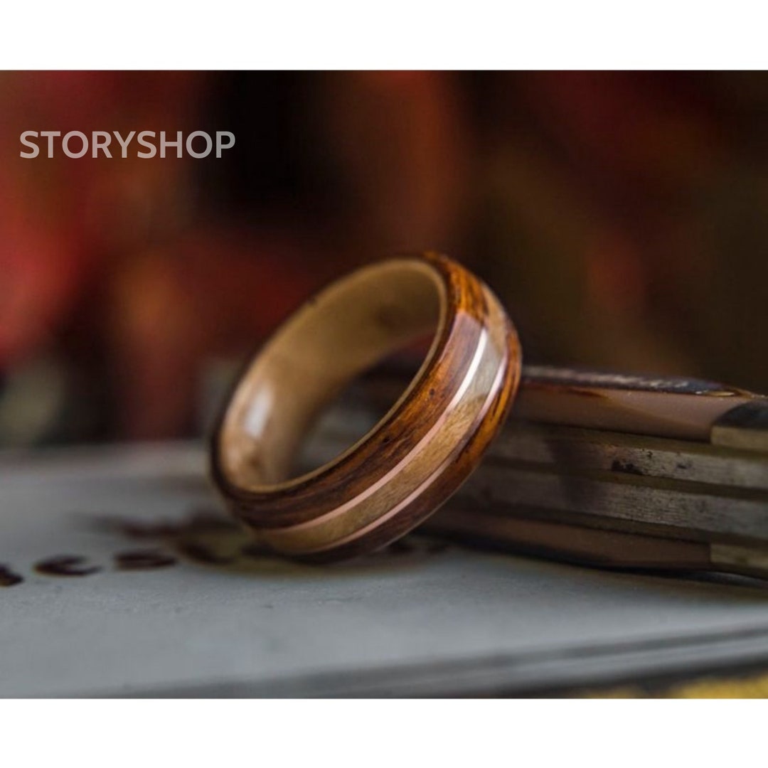 Yellow Rosewood and Cedar Wood Rings/handmade/customized/wooden Rings From Adult Rings/turquoise ...