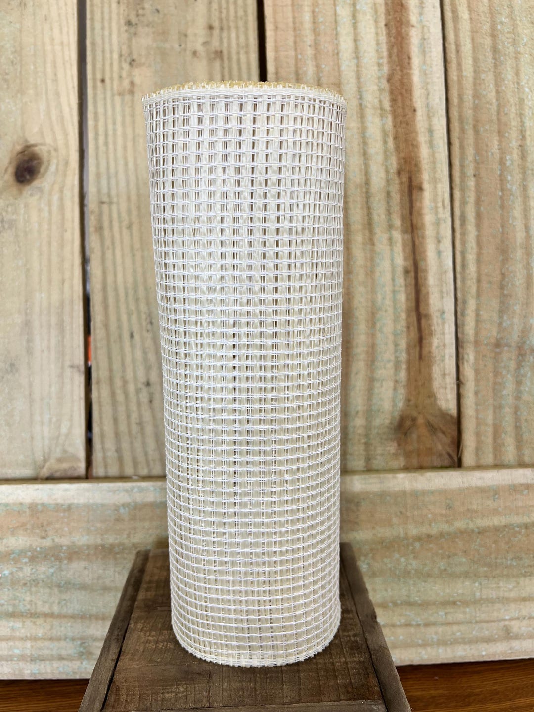10 X 10Y Cream Wide Stripe Mesh , Check Mesh, Wreath Making Supplies ...