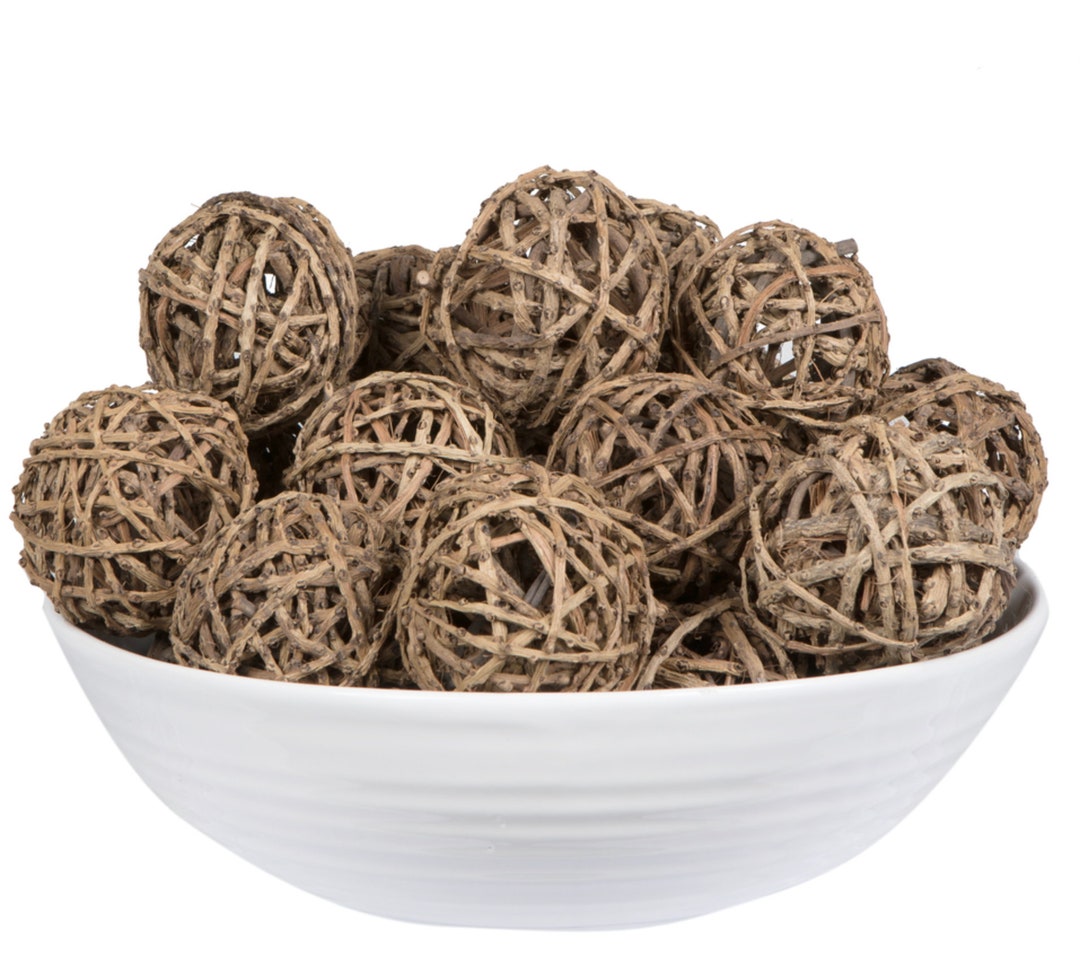 Natural Botanicals 4" Tail Ball, Rustic Ball Decor, Natural Wreath ...