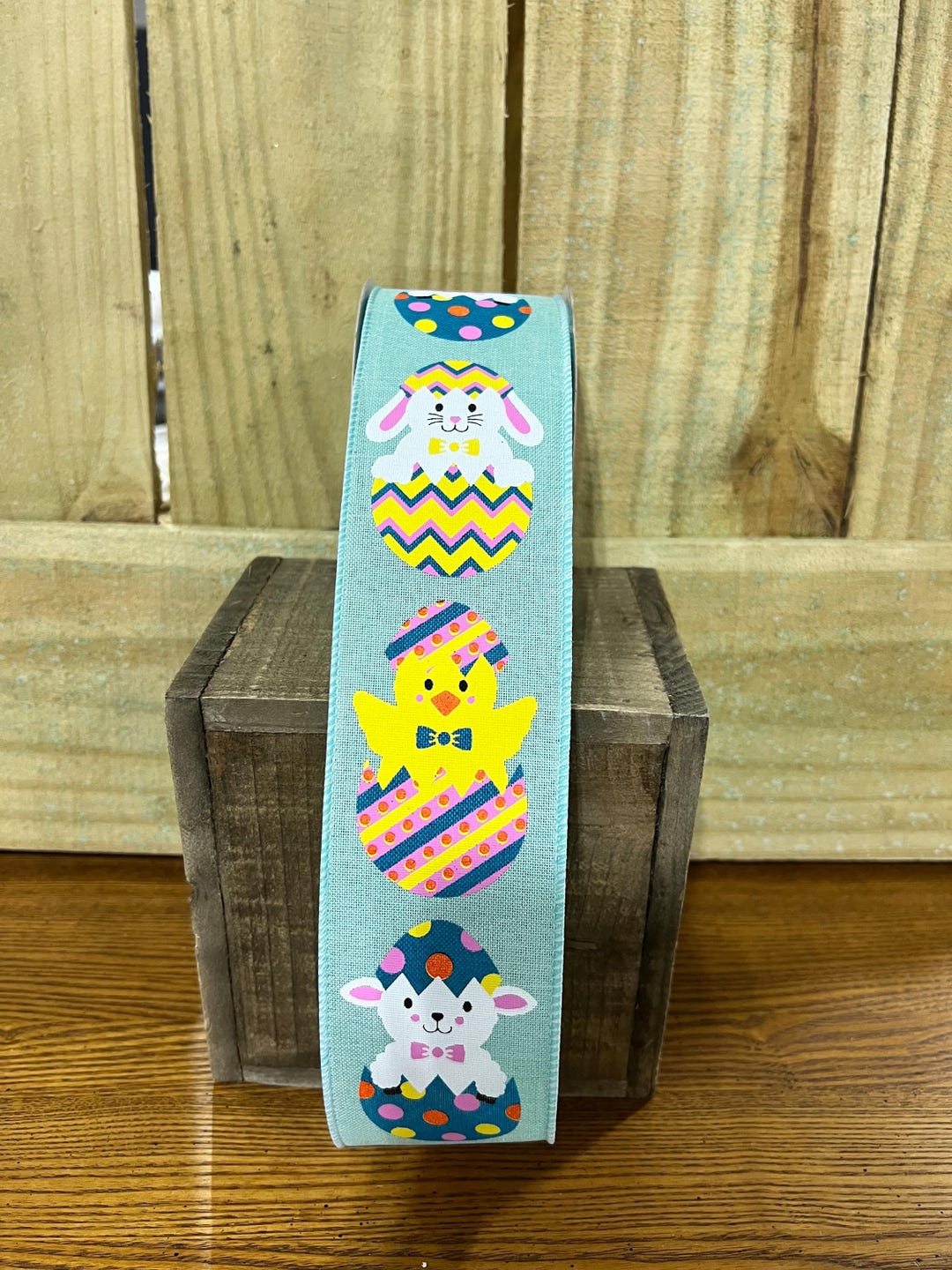 2.5" X 10Y Easter Hatching Animals Wired Ribbon, Wreath Making Supplies ...