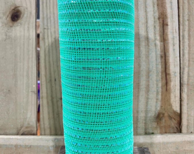 10" X 10Y Mint Green Foil Mesh , Wreath Making Supplies, Spring Design ...