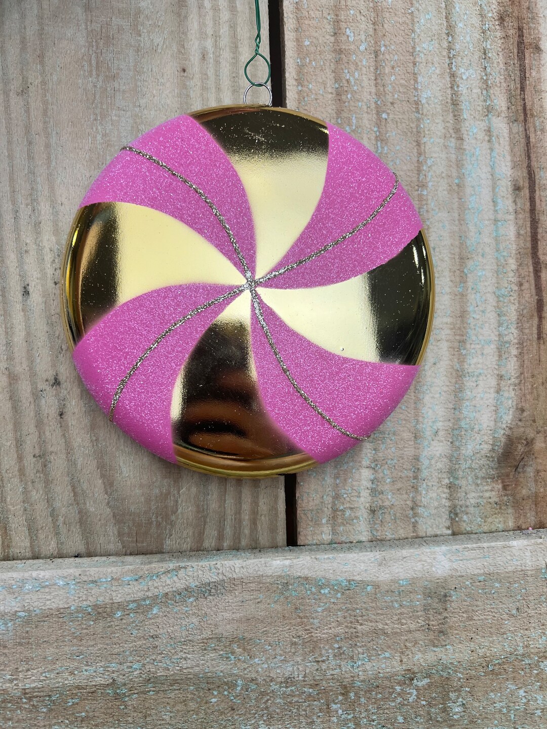 6" Fuchsia Candy Disk, Peppermint Wreath Attachment , Wreath ...