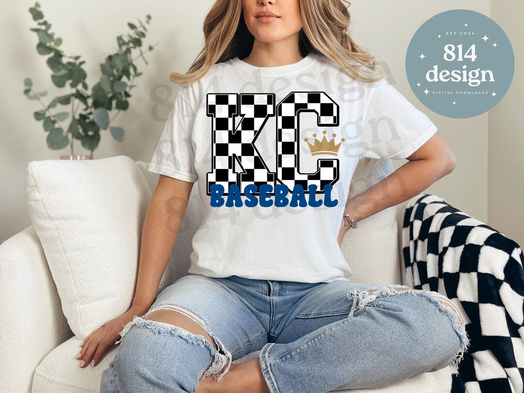 KC Baseball Checker Print Crown PNG, Kansas City Baseball, Royals Jpg ...