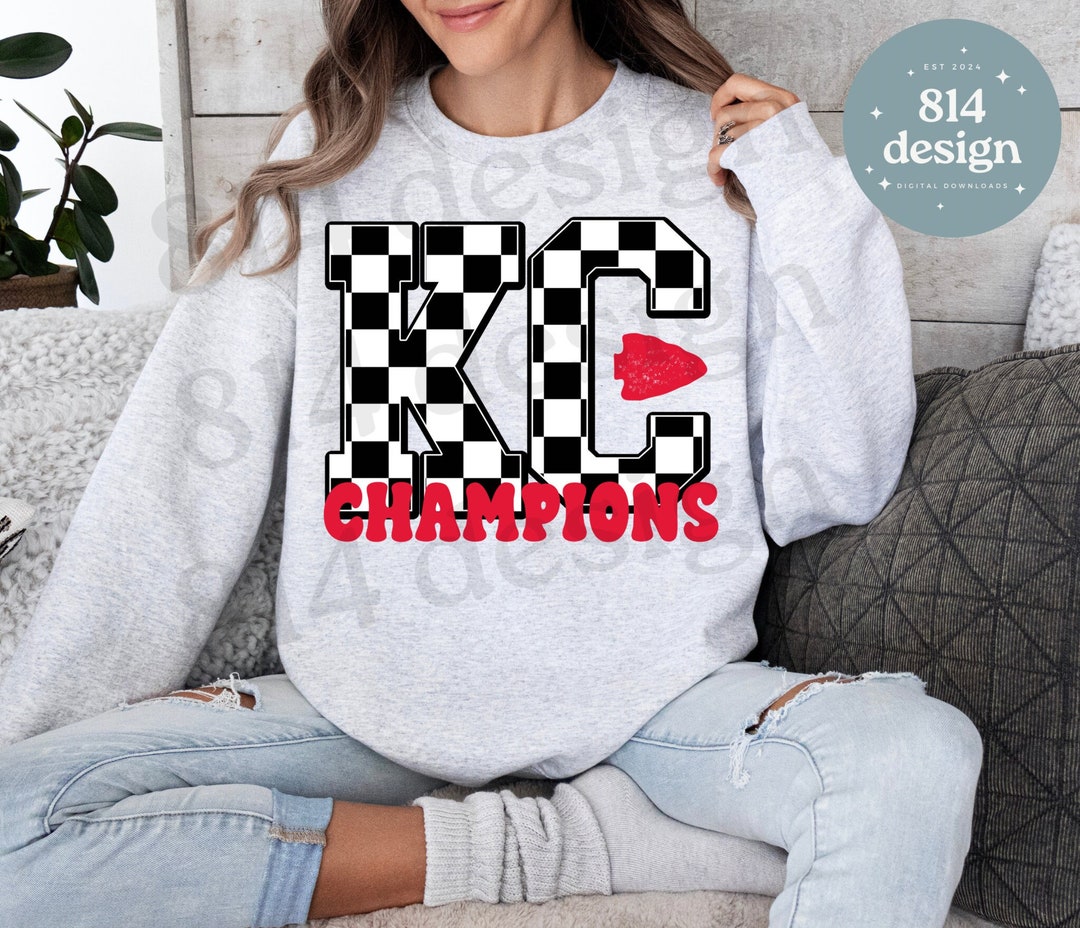 KC Champions Checker Print Arrowhead PNG, LVIII Vegas 2024, Kansas City ...