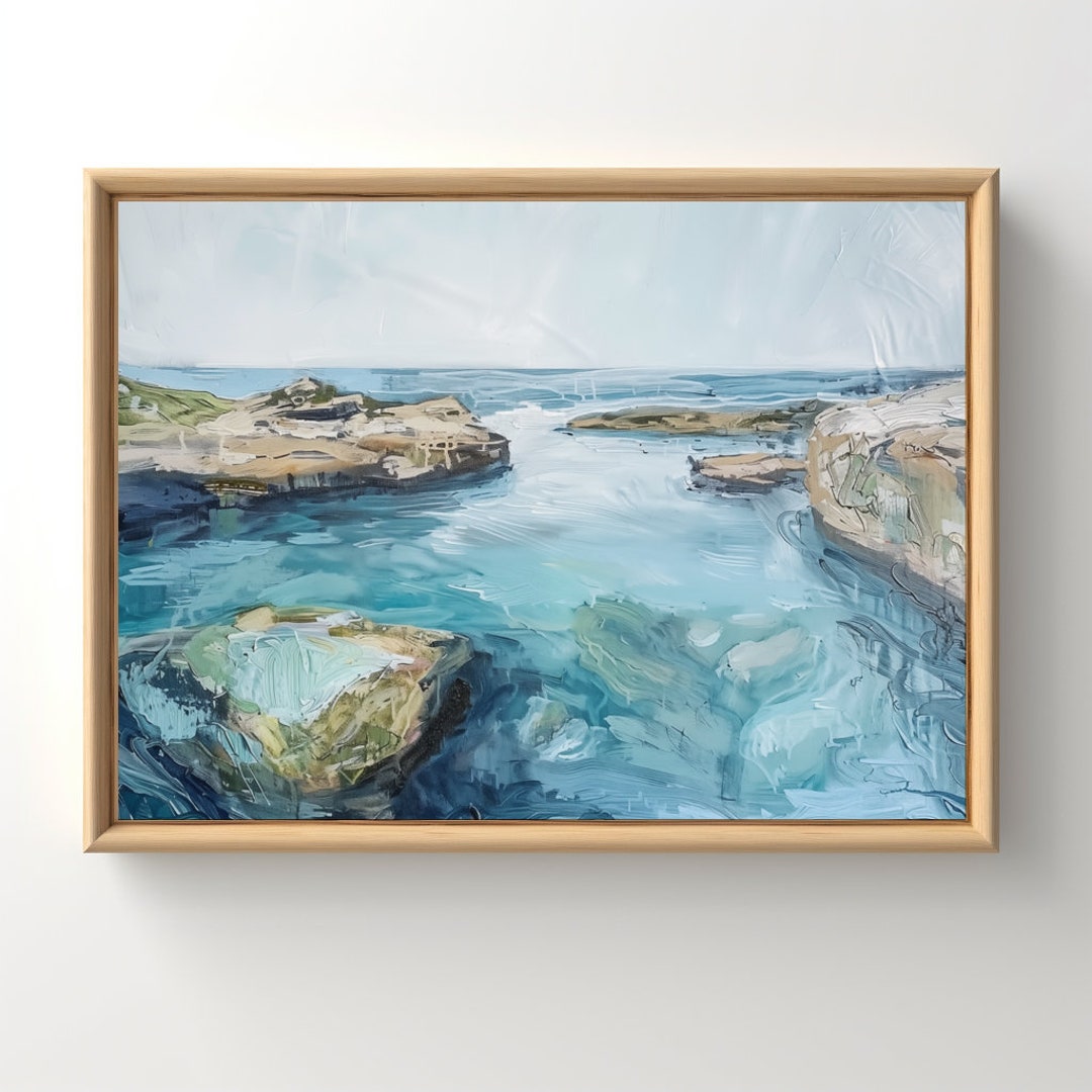 Mornington Peninsula Rock Pool Art Print: Vintage Travel Painting ...