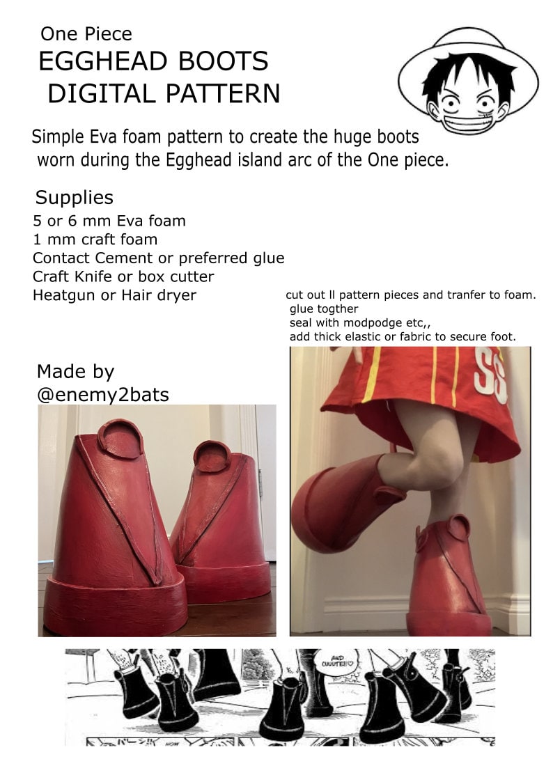 One Piece Egghead Boots Cosplay Pattern - DIGITAL DOWNLOAD ONLY - Etsy