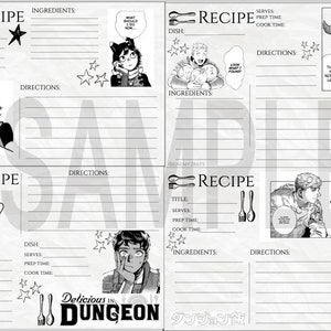 Dungeon Meshi Recipe Cards | Delicious in Dungeon Stationary - Etsy