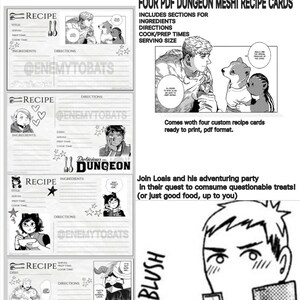 Dungeon Meshi Recipe Cards | Delicious in Dungeon Stationary - Etsy