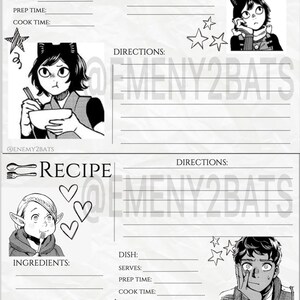 Dungeon Meshi Recipe Cards | Delicious in Dungeon Stationary - Etsy