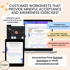 Self-acceptance Worksheet Canva Templates: Therapy, Mindfulness ...