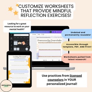 Restorative Reflection Mental Health Worksheet Canva Templates: EDIT ...