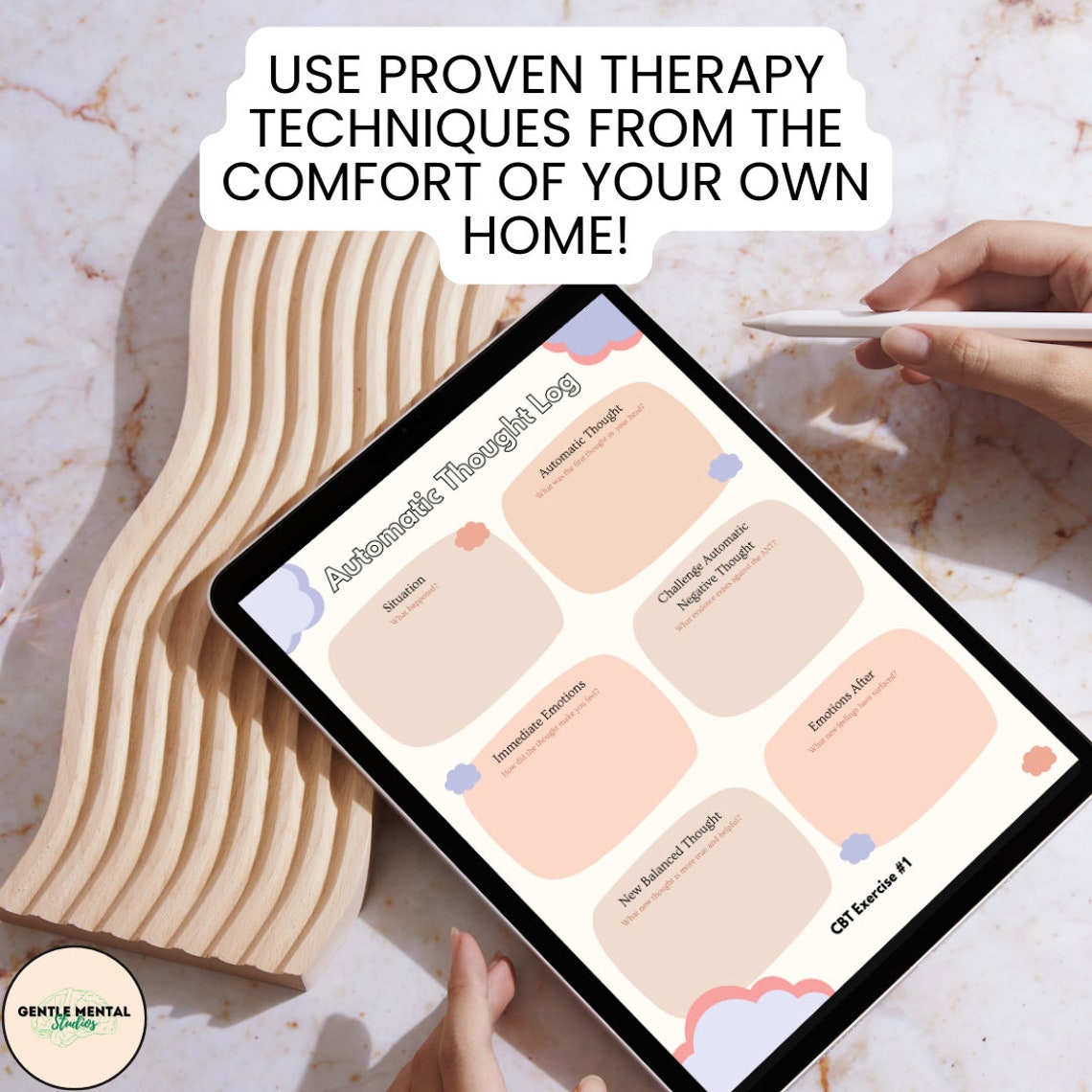 CBT Therapeutic Bullet Journal Canva Template CBT Therapy Worksheets ...