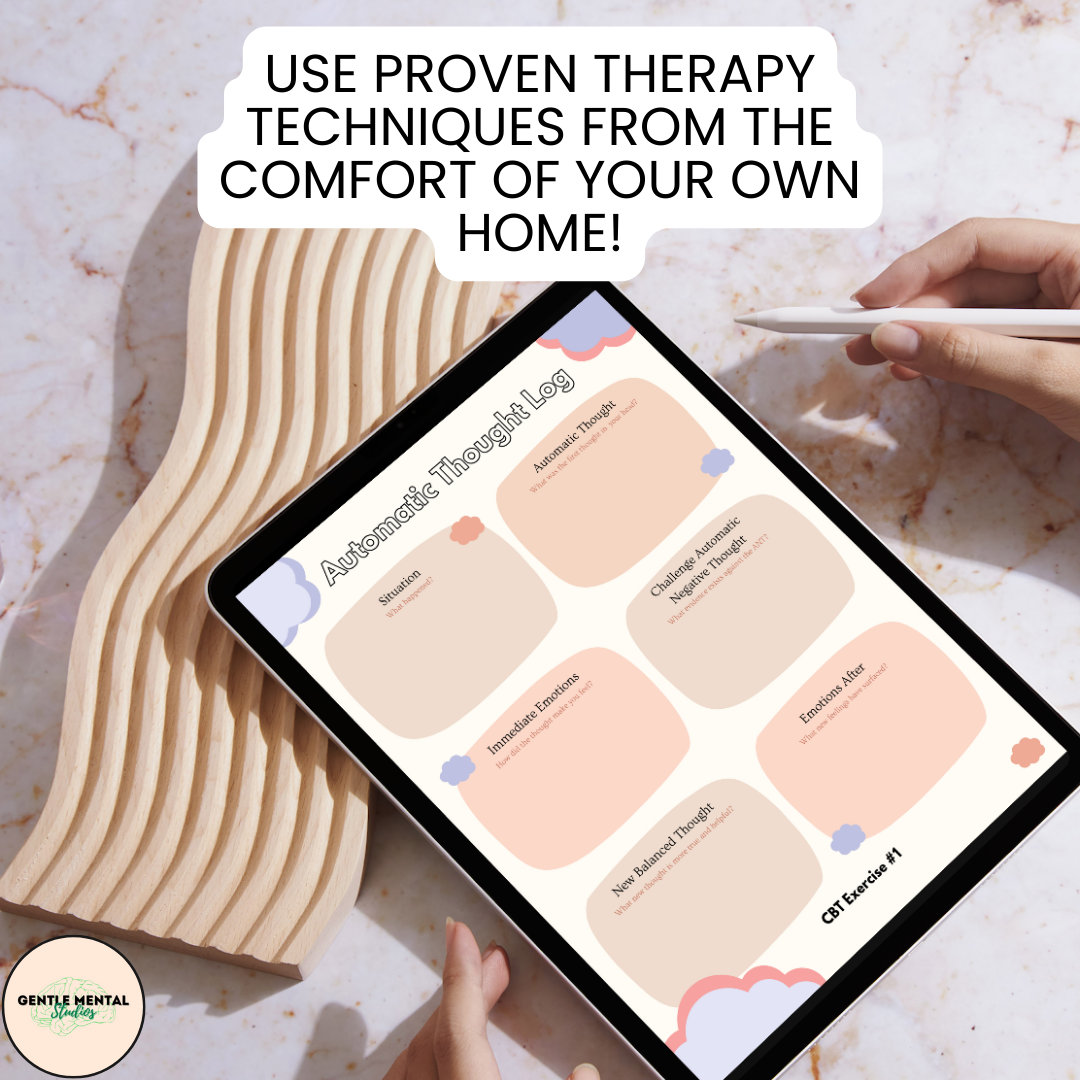 CBT Therapeutic Bullet Journal Canva Template CBT Therapy Worksheets ...
