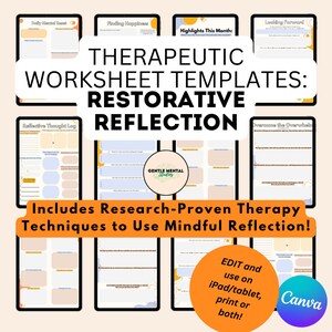 Restorative Reflection Mental Health Worksheet Canva Templates: EDIT ...