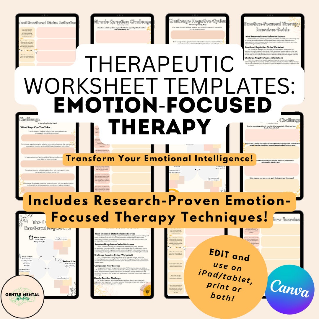 EFT Mental Health Worksheet Canva Templates: Therapy & Self-care ...
