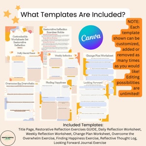 Restorative Reflection Mental Health Worksheet Canva Templates: EDIT ...