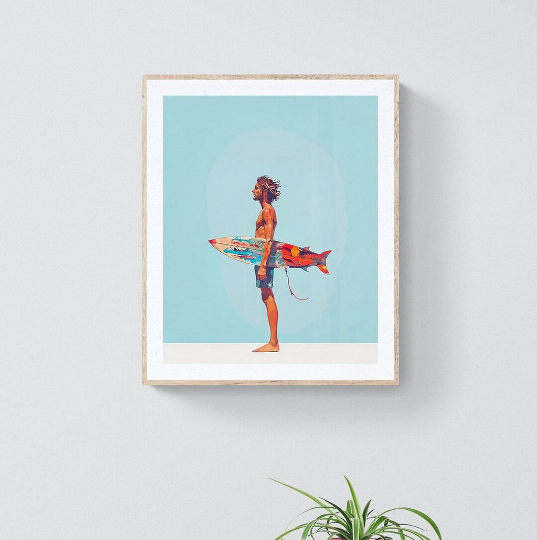 Fish Are Friends | Surfer Dude Holding A Fish - Fish Surfboard - Surf ...