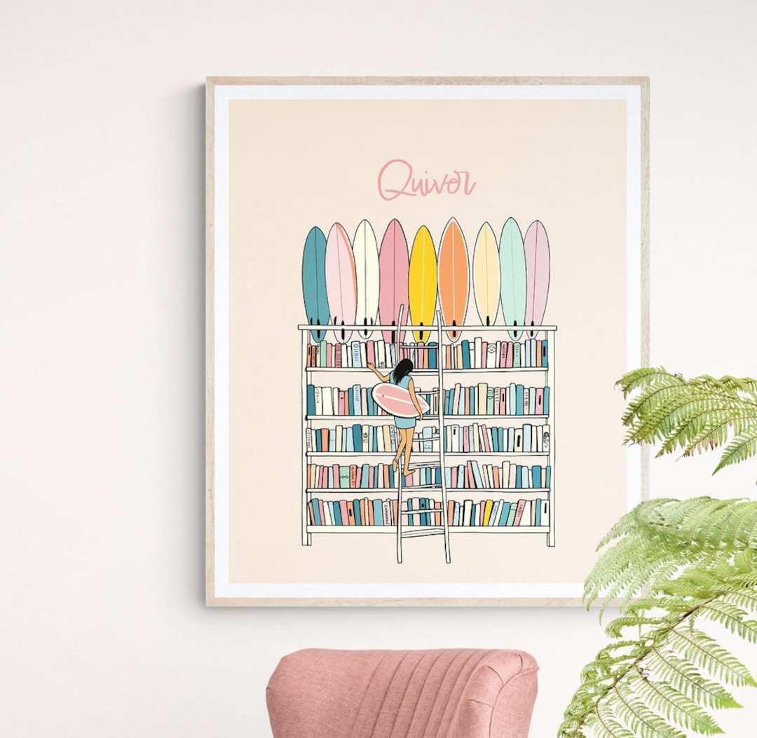 Surfer Girl Surfboard Collection Surfboard Quiver Art Print ...