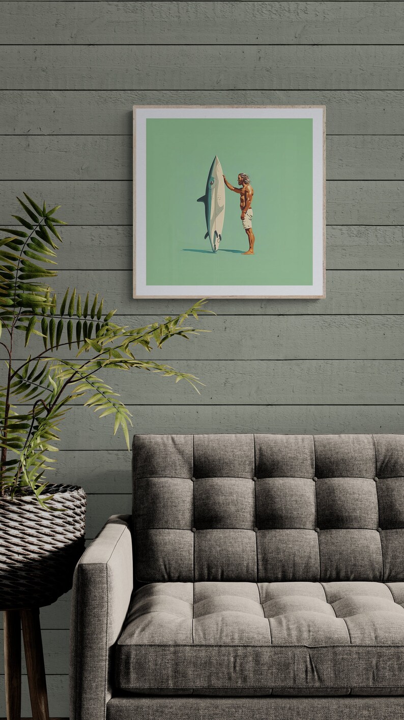 Fish Are Friends | Surfer Dude - Fish Surfboard - Surf Character - Art ...