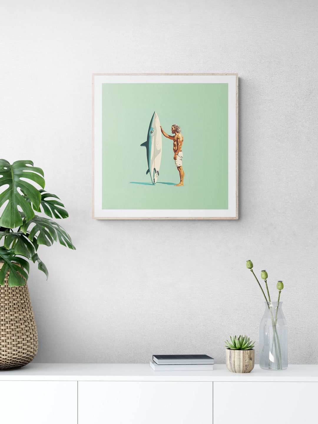 Fish Are Friends | Surfer Dude - Fish Surfboard - Surf Character - Art ...