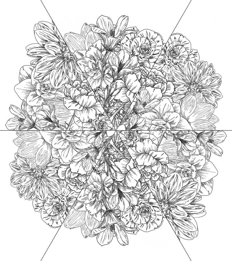 Floral Color Pages - Etsy