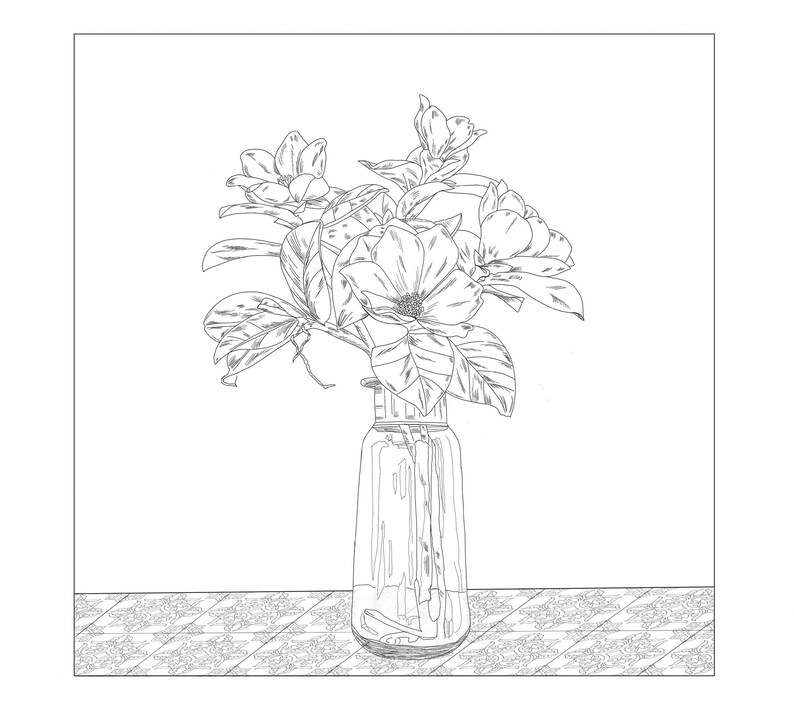 Floral Color Pages - Etsy
