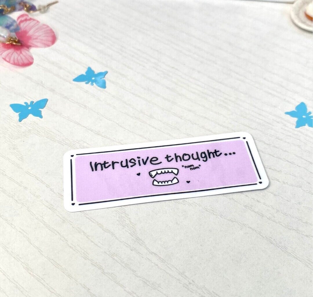 Intrusive Thoughts Bite Sticker - Etsy